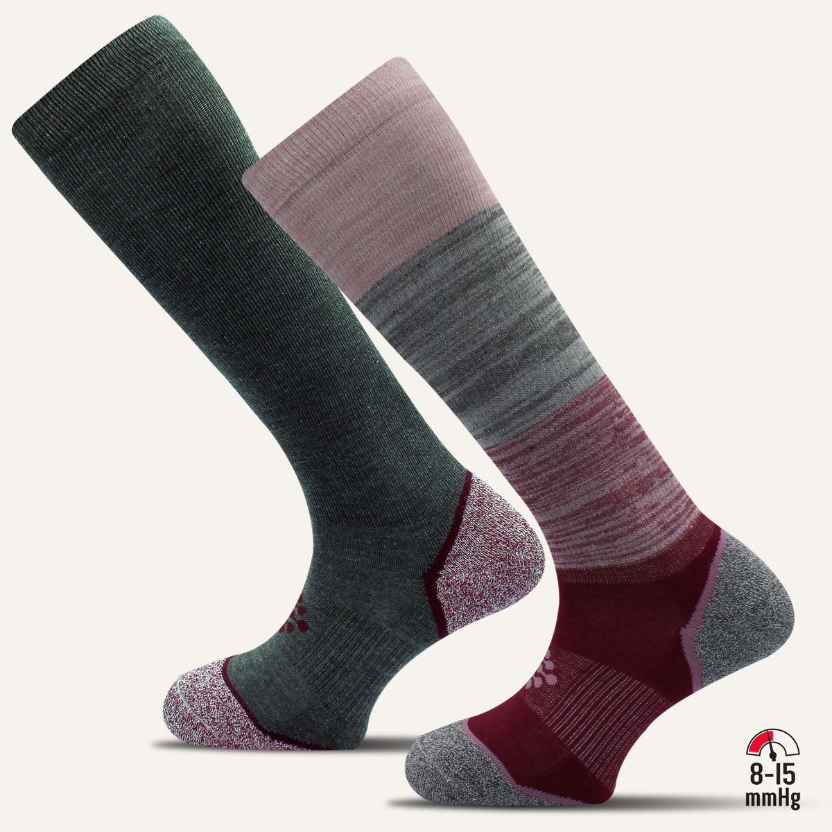 Women's Colorful Wave Knee High Compression Socks - 2 Pair – TRUEENERGY ...