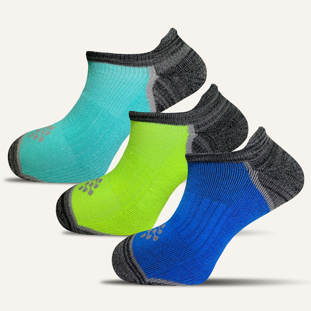 Men's Colorful Performance No Show Socks with Tab- 3 Pair – TRUEENERGY ...