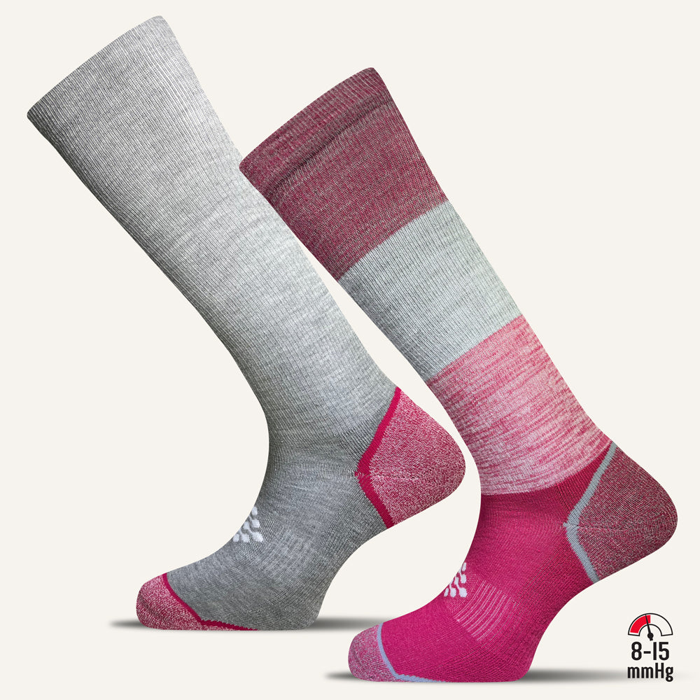 Women's Colorful Striped Knee High Compression Socks - 2 Pair ...